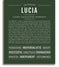 Lucia Personalized Name Meaning Art Prints – Name Stories