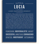 Lucia | Name Art Print – Name Stories