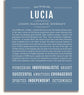 Lucia Personalized Name Meaning Art Prints – Name Stories