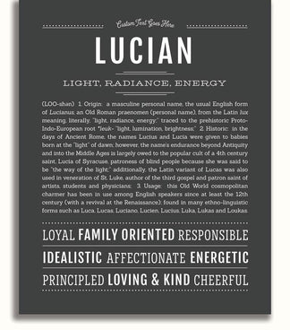 Lucian | Name Art Print – Name Stories