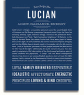 Lucian Personalized Name Meaning Art Prints – Name Stories