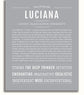 Luciana Personalized Name Meaning Art Prints – Name Stories
