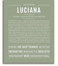 Luciana Personalized Name Meaning Art Prints – Name Stories