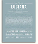 Luciana Personalized Name Meaning Art Prints – Name Stories