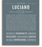 Luciano Personalized Name Meaning Art Prints – Name Stories