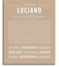 Luciano Personalized Name Meaning Art Prints – Name Stories