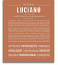 Luciano Personalized Name Meaning Art Prints – Name Stories