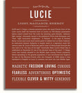 Lucie Personalized Name Meaning Art Prints – Name Stories