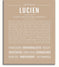 Lucien Personalized Name Meaning Art Prints – Name Stories