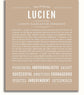 Lucien Personalized Name Meaning Art Prints – Name Stories