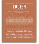 Lucien Personalized Name Meaning Art Prints – Name Stories