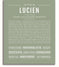 Lucien Personalized Name Meaning Art Prints – Name Stories