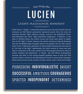 Lucien Personalized Name Meaning Art Prints – Name Stories
