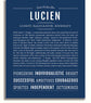 Lucien Personalized Name Meaning Art Prints – Name Stories