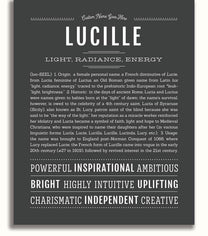 Lucille | Name Art Print – Name Stories