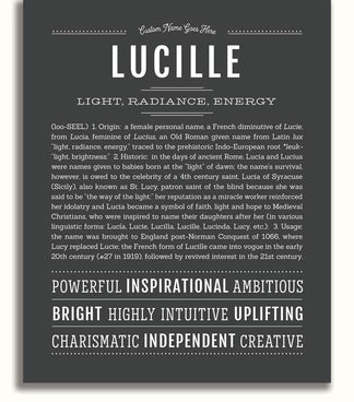 Lucille | Name Art Print – Name Stories