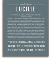 Lucille Personalized Name Meaning Art Prints – Name Stories