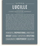 Lucille Personalized Name Meaning Art Prints – Name Stories