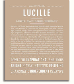 Lucille | Name Art Print – Name Stories