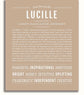 Lucille Personalized Name Meaning Art Prints – Name Stories