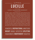 Lucille Personalized Name Meaning Art Prints – Name Stories