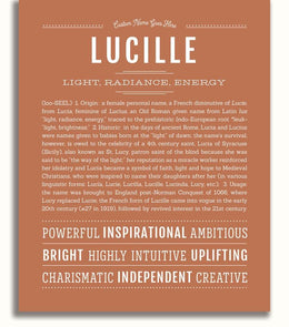 Lucille | Name Art Print – Name Stories