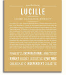 Lucille Personalized Name Meaning Art Prints – Name Stories