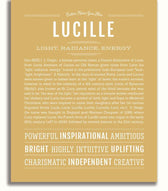 Lucille Personalized Name Meaning Art Prints – Name Stories