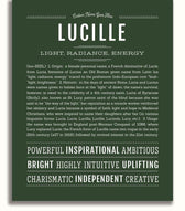 Lucille Personalized Name Meaning Art Prints – Name Stories