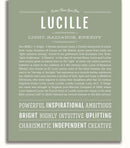 Lucille Personalized Name Meaning Art Prints – Name Stories