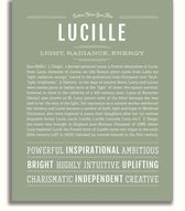 Lucille Personalized Name Meaning Art Prints – Name Stories