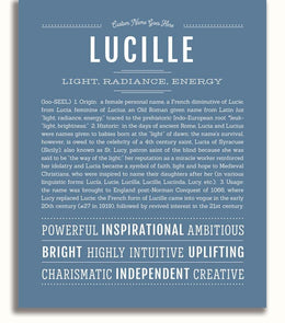 Lucille | Name Art Print – Name Stories
