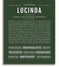 Lucinda Personalized Name Meaning Art Prints – Name Stories