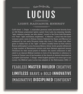 Lucius | Name Art Print – Name Stories