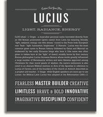 Lucius | Name Art Print – Name Stories