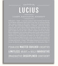 Lucius Personalized Name Meaning Art Prints – Name Stories
