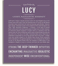 Lucy Personalized Name Meaning Art Prints – Name Stories