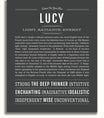 Lucy Personalized Name Meaning Art Prints – Name Stories