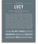 Lucy Personalized Name Meaning Art Prints – Name Stories