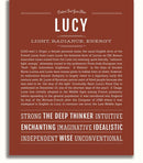 Lucy Personalized Name Meaning Art Prints – Name Stories
