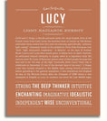 Lucy Personalized Name Meaning Art Prints – Name Stories