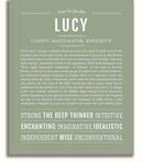 Lucy Personalized Name Meaning Art Prints – Name Stories