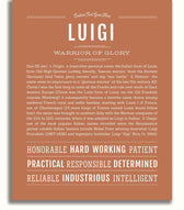 Luigi | Name Art Print – Name Stories