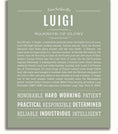 Luigi Personalized Name Meaning Art Prints – Name Stories