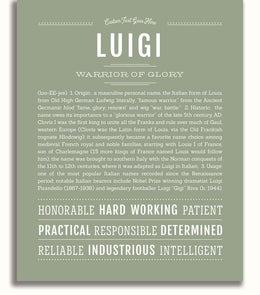 Luigi | Name Art Print – Name Stories