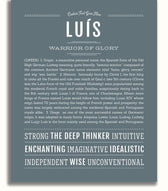 Luis Personalized Name Meaning Art Prints – Name Stories