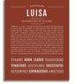 Luisa Personalized Name Meaning Art Prints – Name Stories