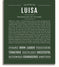 Luisa Personalized Name Meaning Art Prints – Name Stories