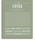 Luisa Personalized Name Meaning Art Prints – Name Stories