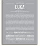 Luka Personalized Name Meaning Art Prints – Name Stories